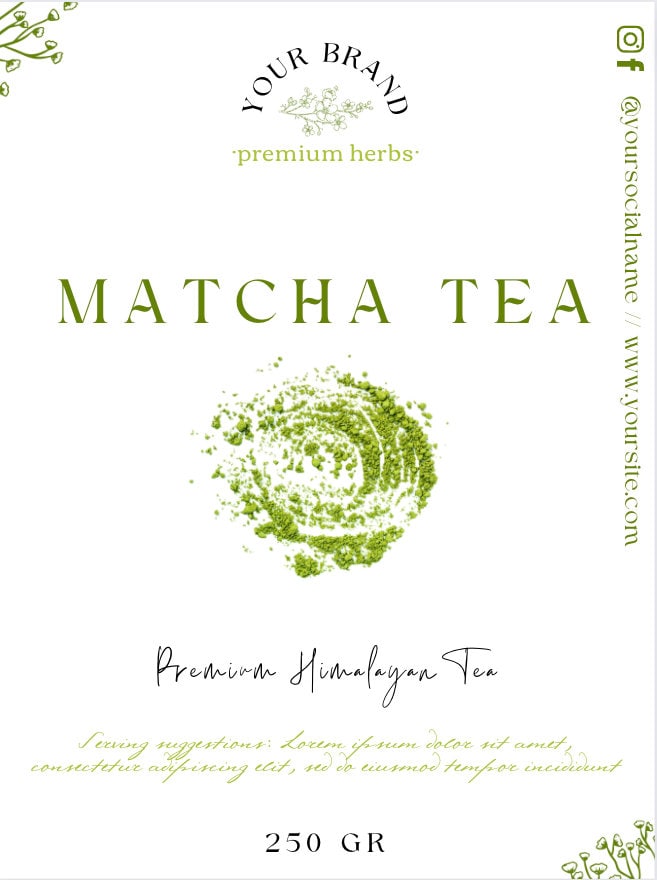 Custom Editable Tea Blend Packaging Label for Tea Bag or Pouch.canva ...
