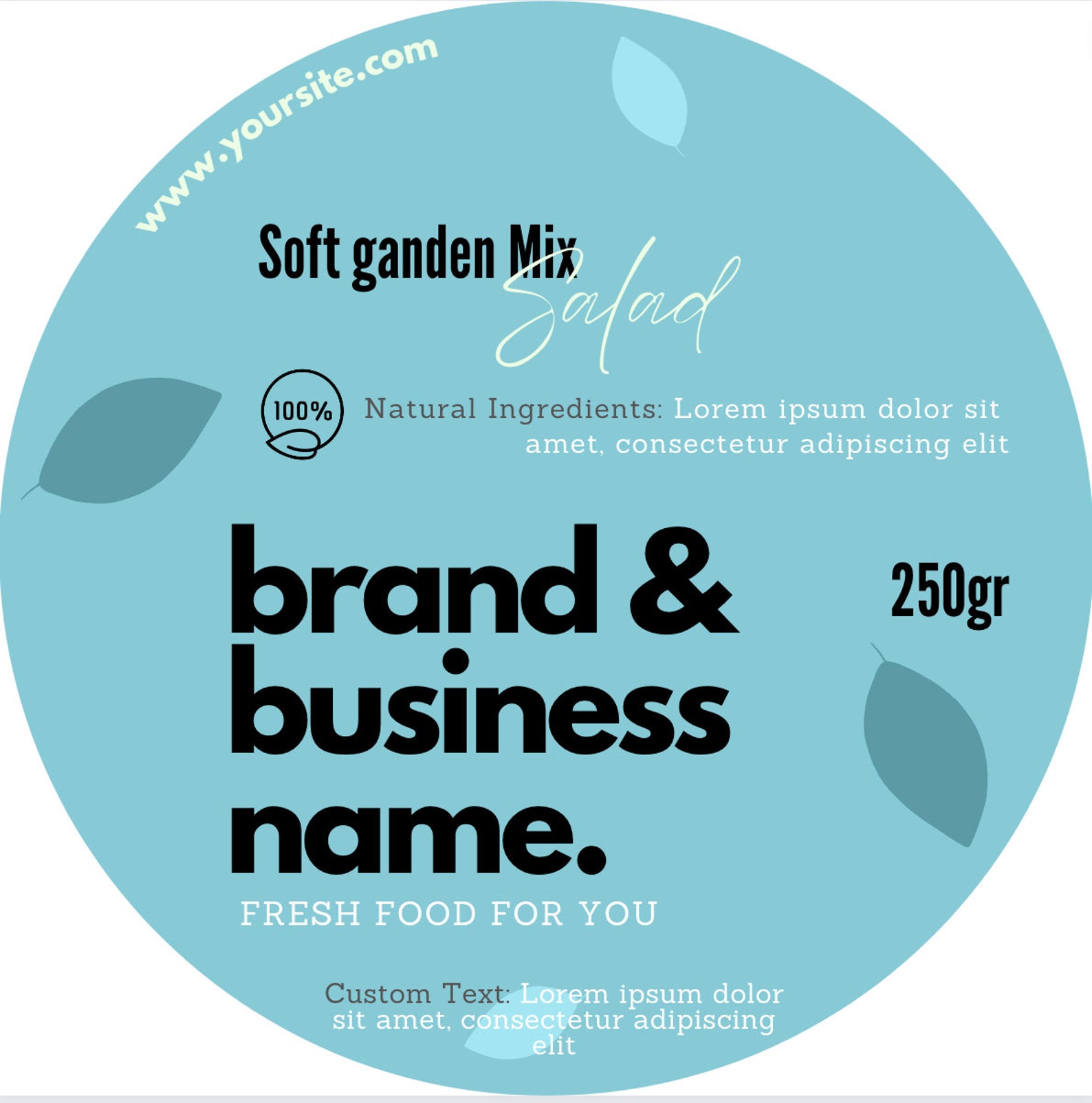 Customizable Salad Label Canva Template.editable Printable Label Design ...
