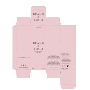 Editable Canva Rectangular Box Template Cosmetic,custom Product Box ...