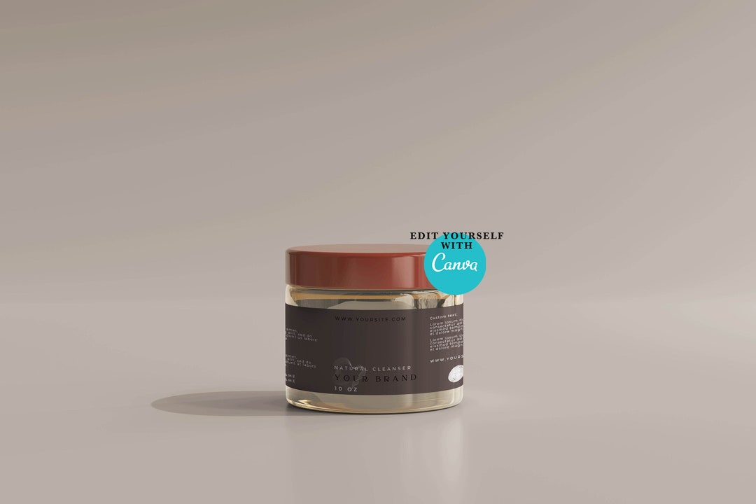 Editable Cream Jar Label Template, Minimal Wrap Around Jar Label ...
