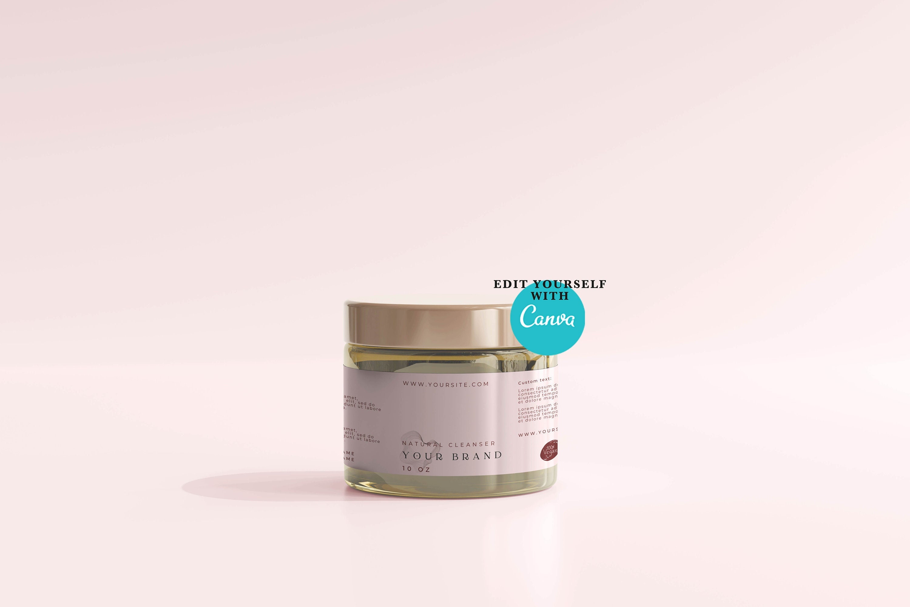 Editable Cream Jar Label Template, Minimal Wrap Around Jar Label ...