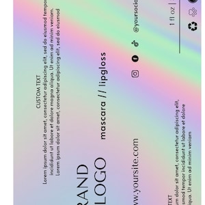 Editable Lipgloss or Mascara Box Design.custom Beauty Product Packaging ...