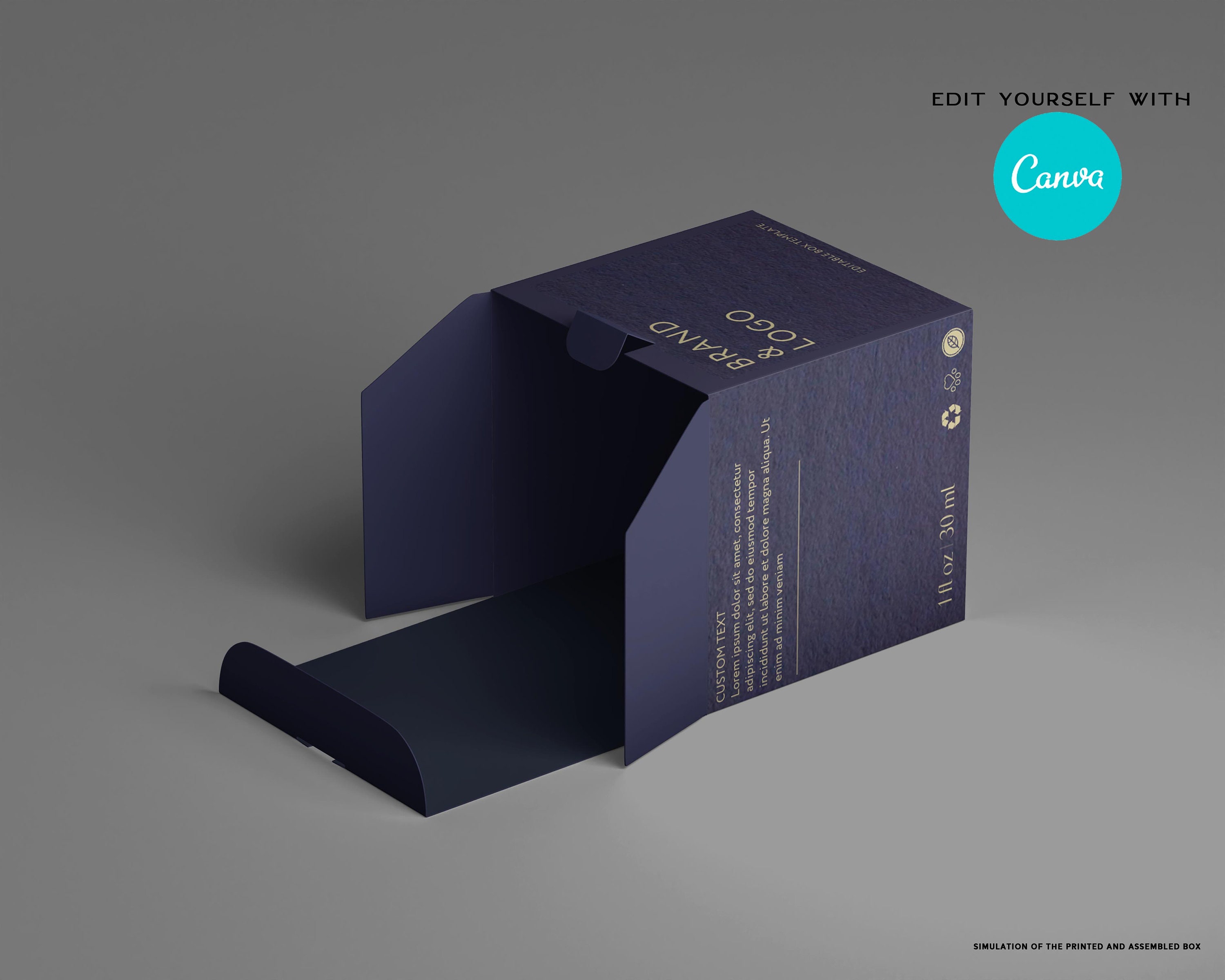 Plantilla de caja de velas editable y personalizada para Canva ...