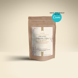 Printable Label for Tea Bags. Custom Product Labels for Kraft Bags ...