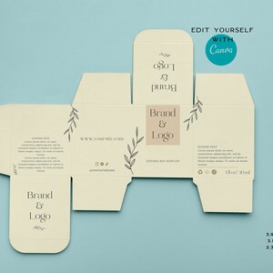 Editable Canva Square Box Template Candles Jars.custom Product Box ...