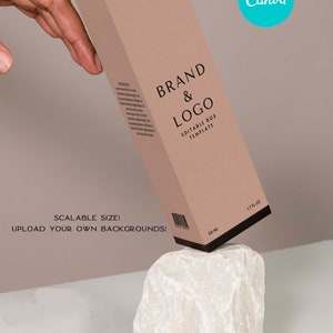 Editable Canva Rectangular Box Template Cosmetic,custom Product Box ...