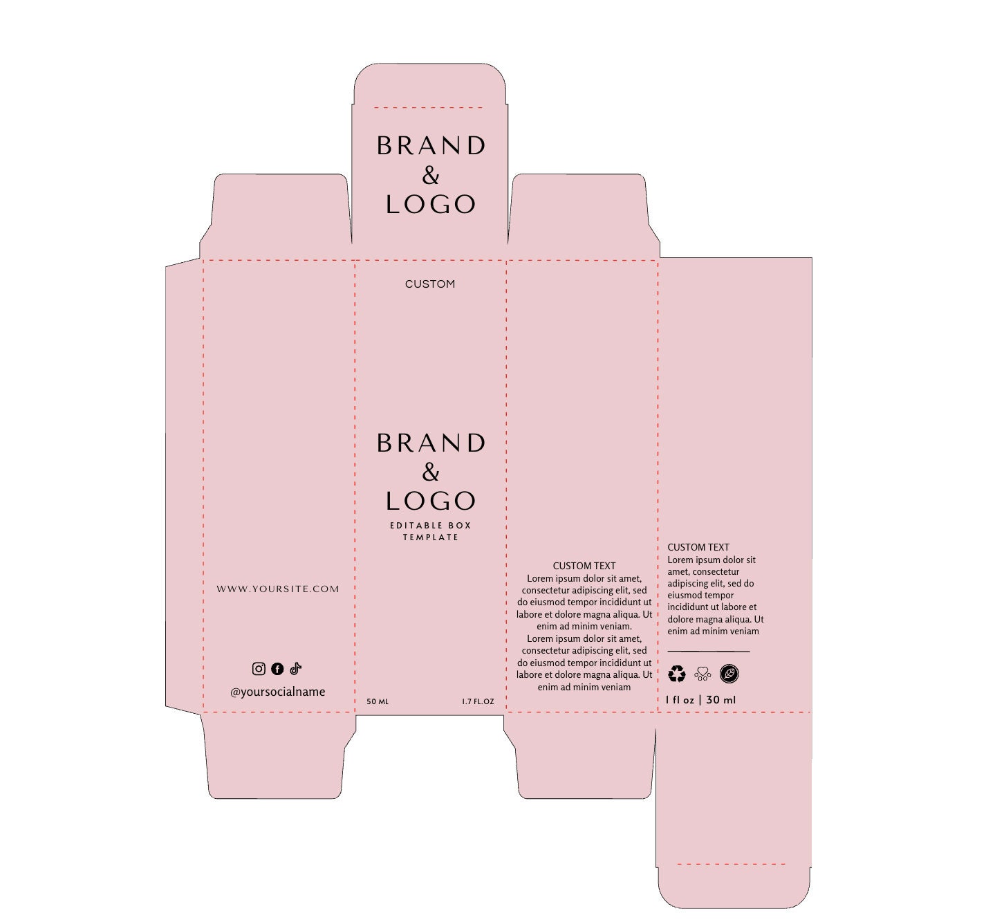 Editable Canva Rectangular Box Design Template,custom Product Box ...