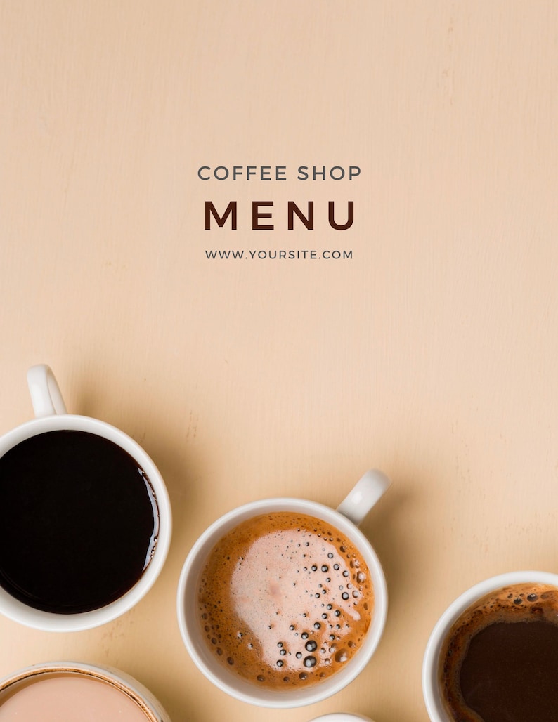 Editable Menu and Price List Canva Template for Coffee Shop & Bar ...
