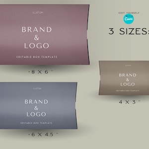Editable Pillow Box Design Template for Canva.custom Jewelry Box ...