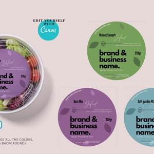 Customizable Salad Label Canva Template.editable Printable Label Design ...