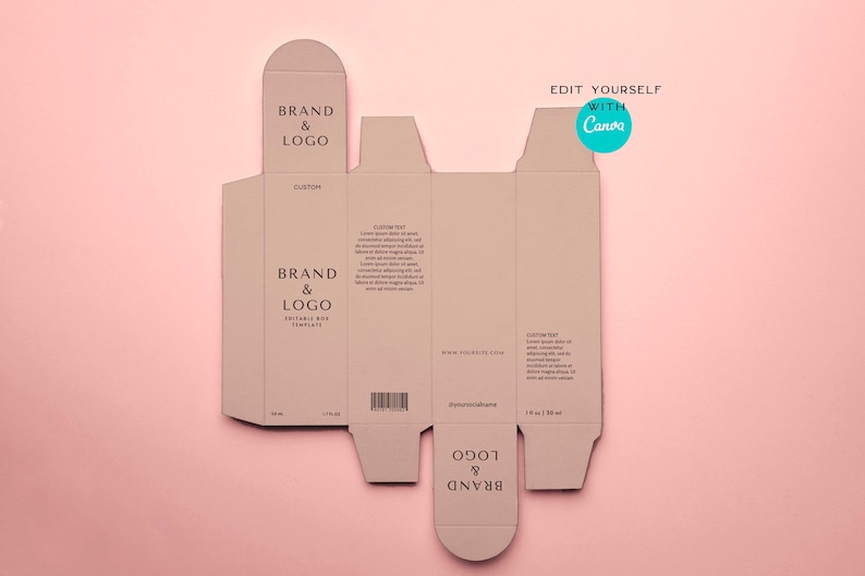 Editable Canva Rectangular Box Design Template,custom Product Box ...
