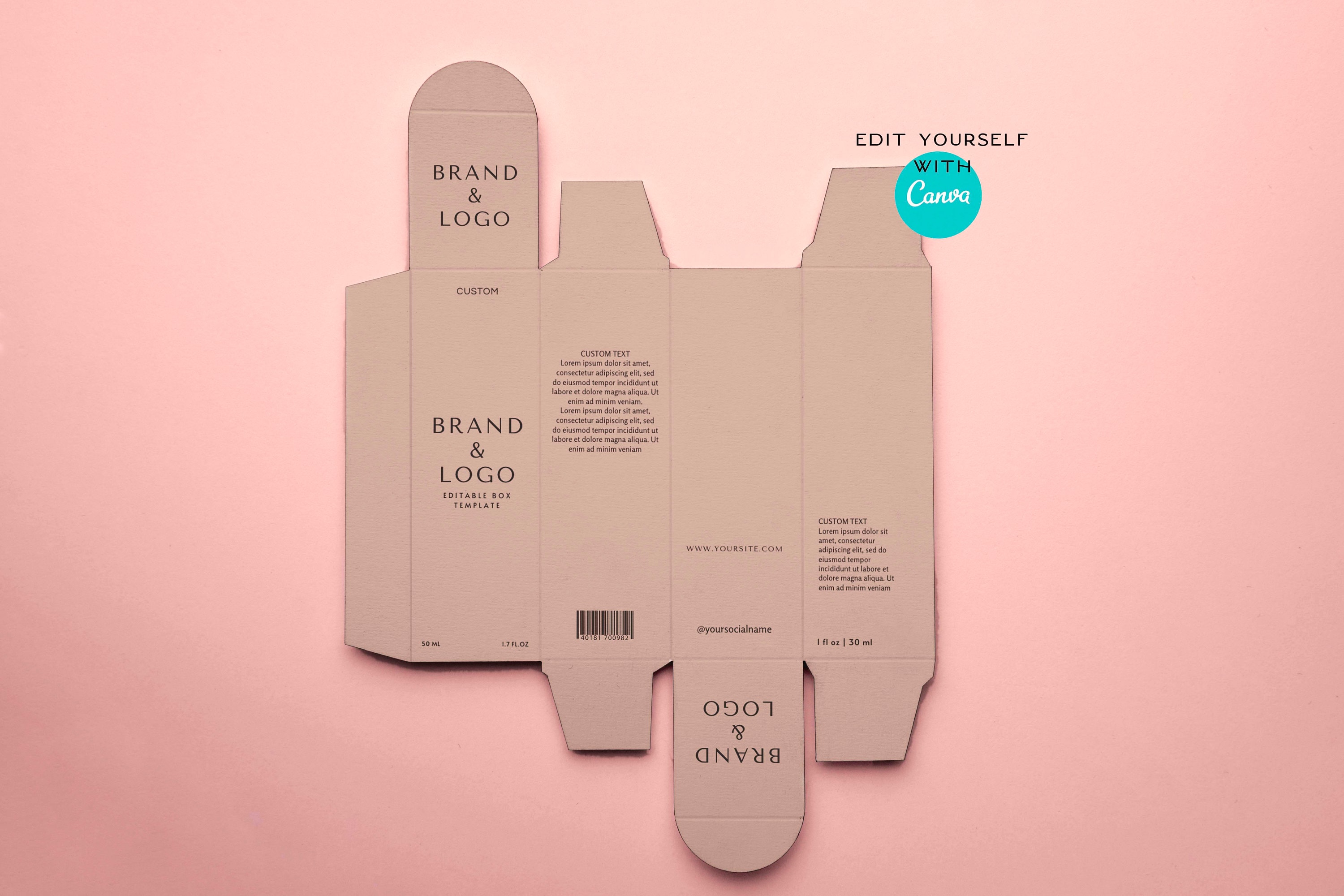 Editable Canva Rectangular Box Design Template,custom Product Box ...