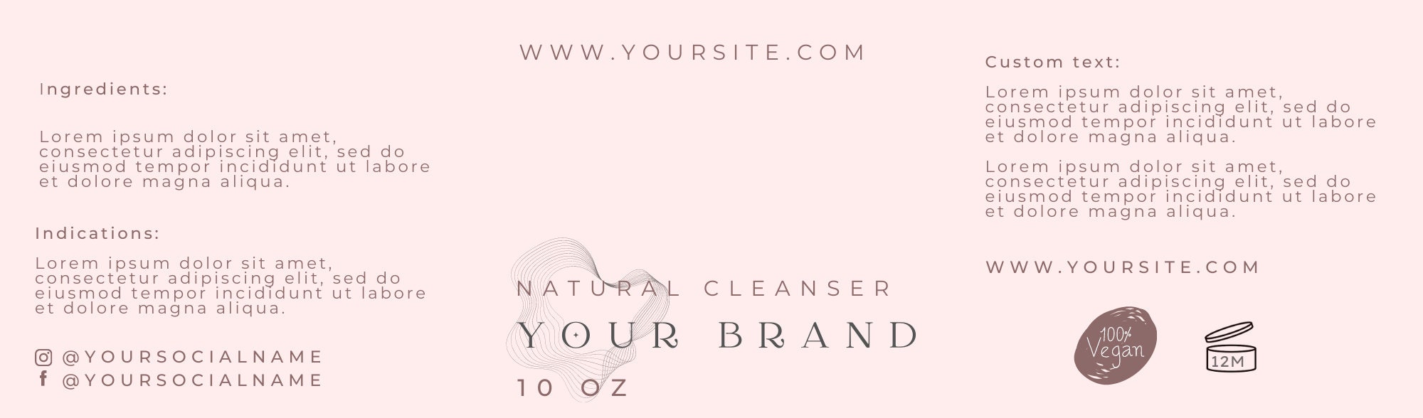Editable Cream Jar Label Template, Minimal Wrap Around Jar Label ...