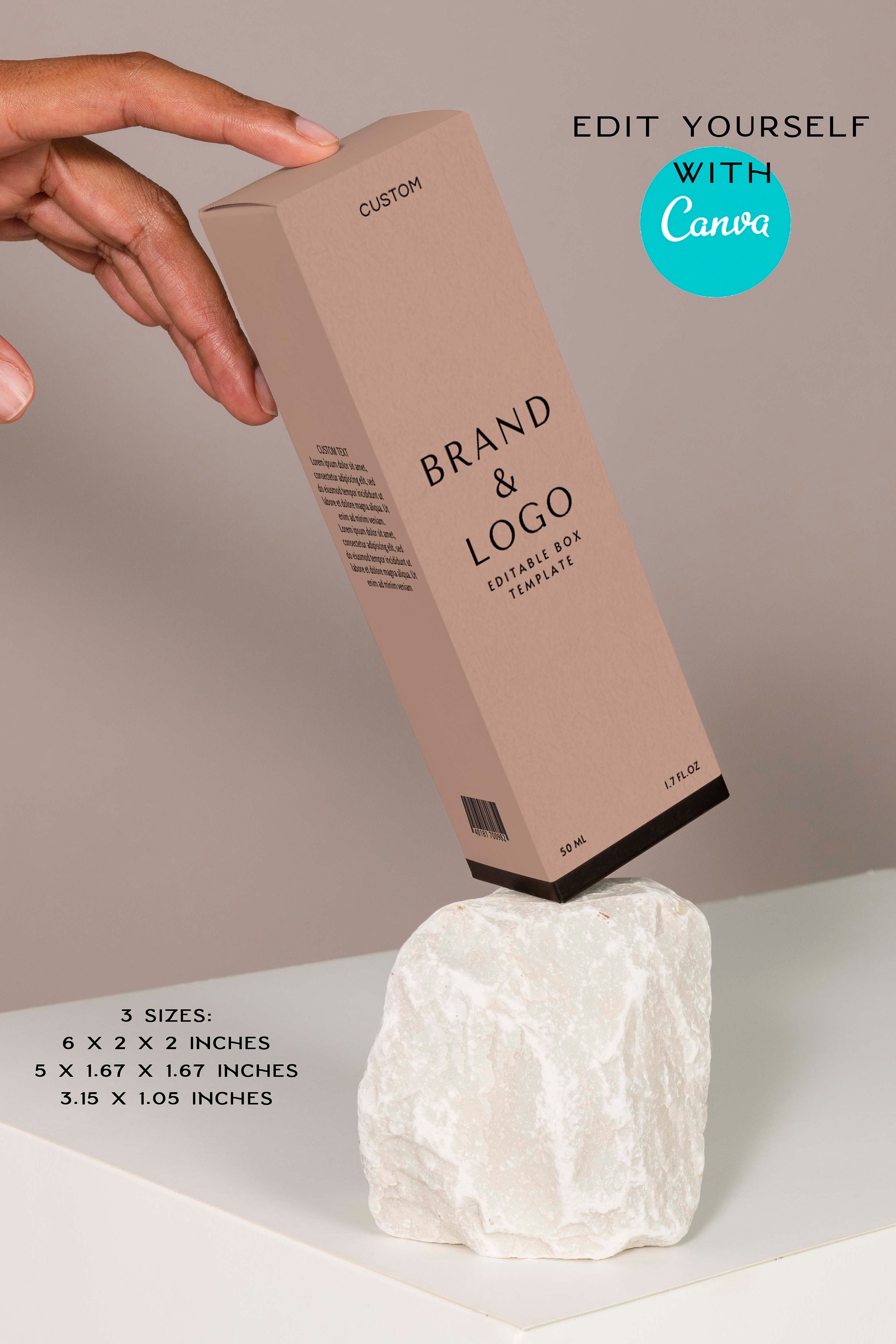 Editable Canva Rectangular Box Template for Cosmeticscustom - Etsy Canada