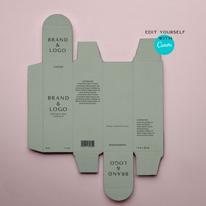 Editable Canva Rectangular Box Design Template,custom Product Box ...