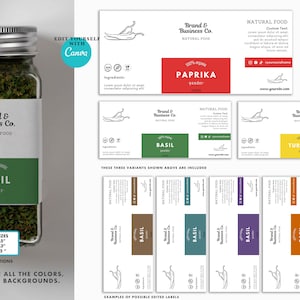 Printable Spices Labels,custom Canva Template for Spices or Pantry Jars ...