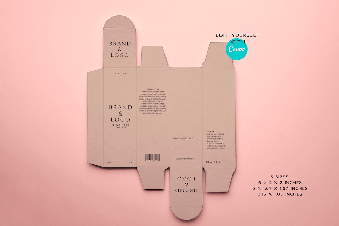 Editable Canva Rectangular Box Design Templatecustom Product - Etsy