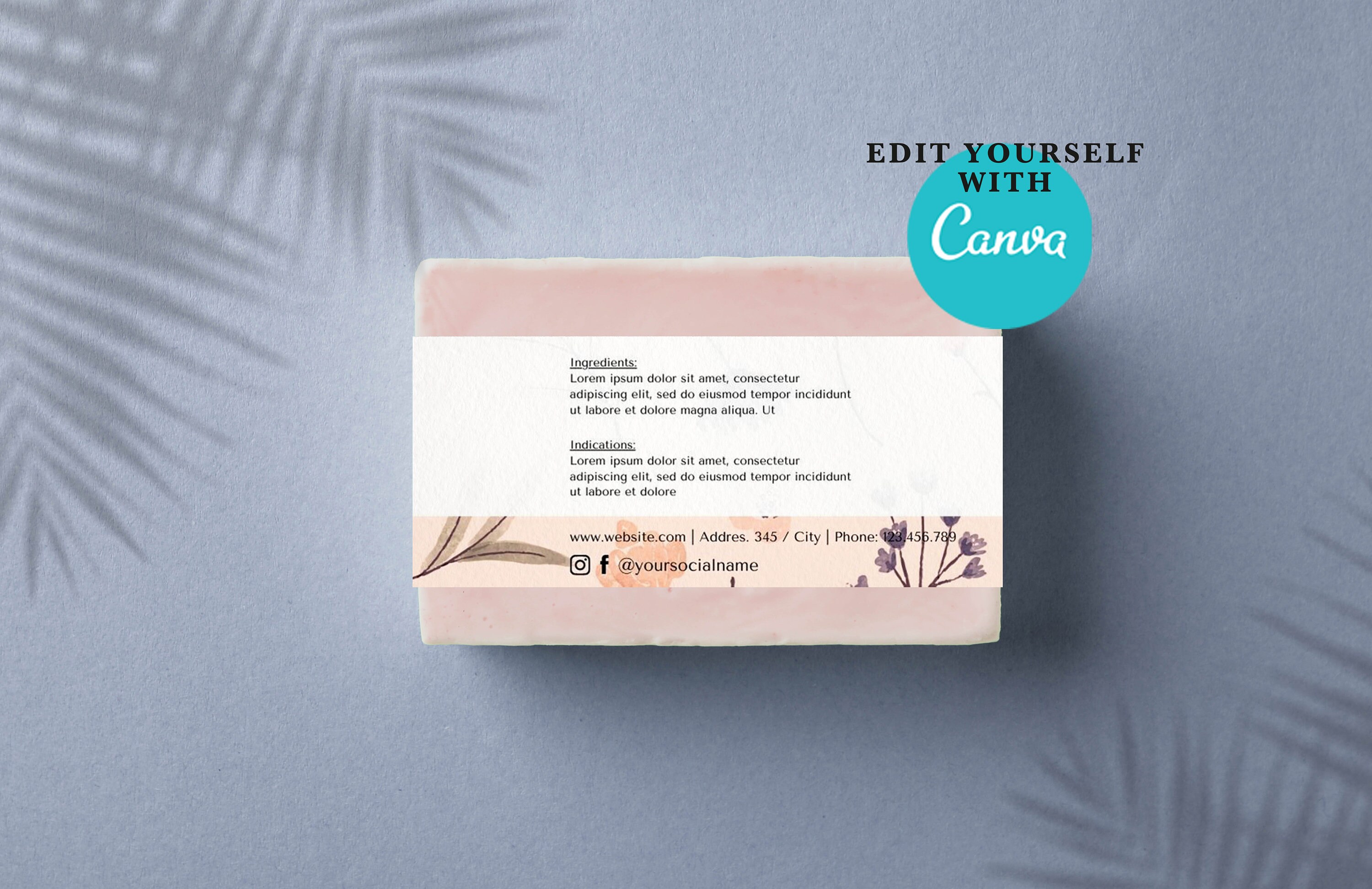 Canva Soap Label Printable Template.editable Wraps & Body Product Label ...