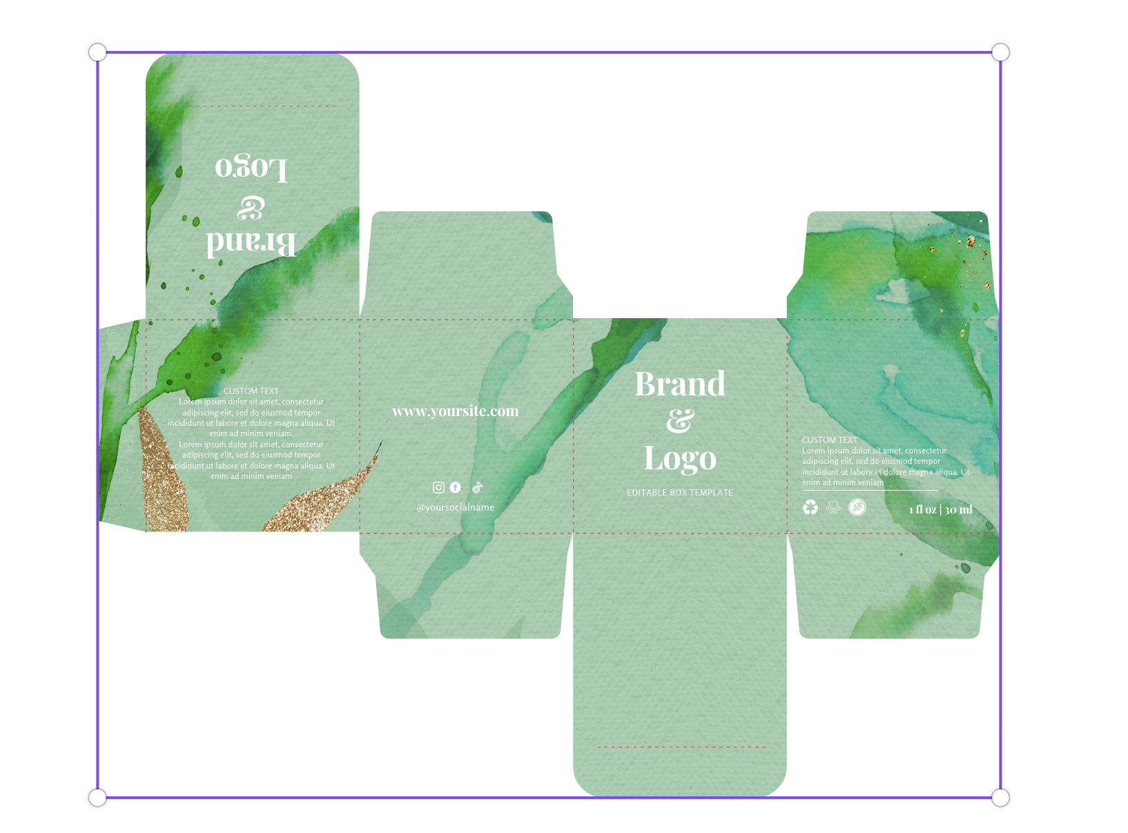 Editable Candle Box Template for Canva.custom Product Box Package ...