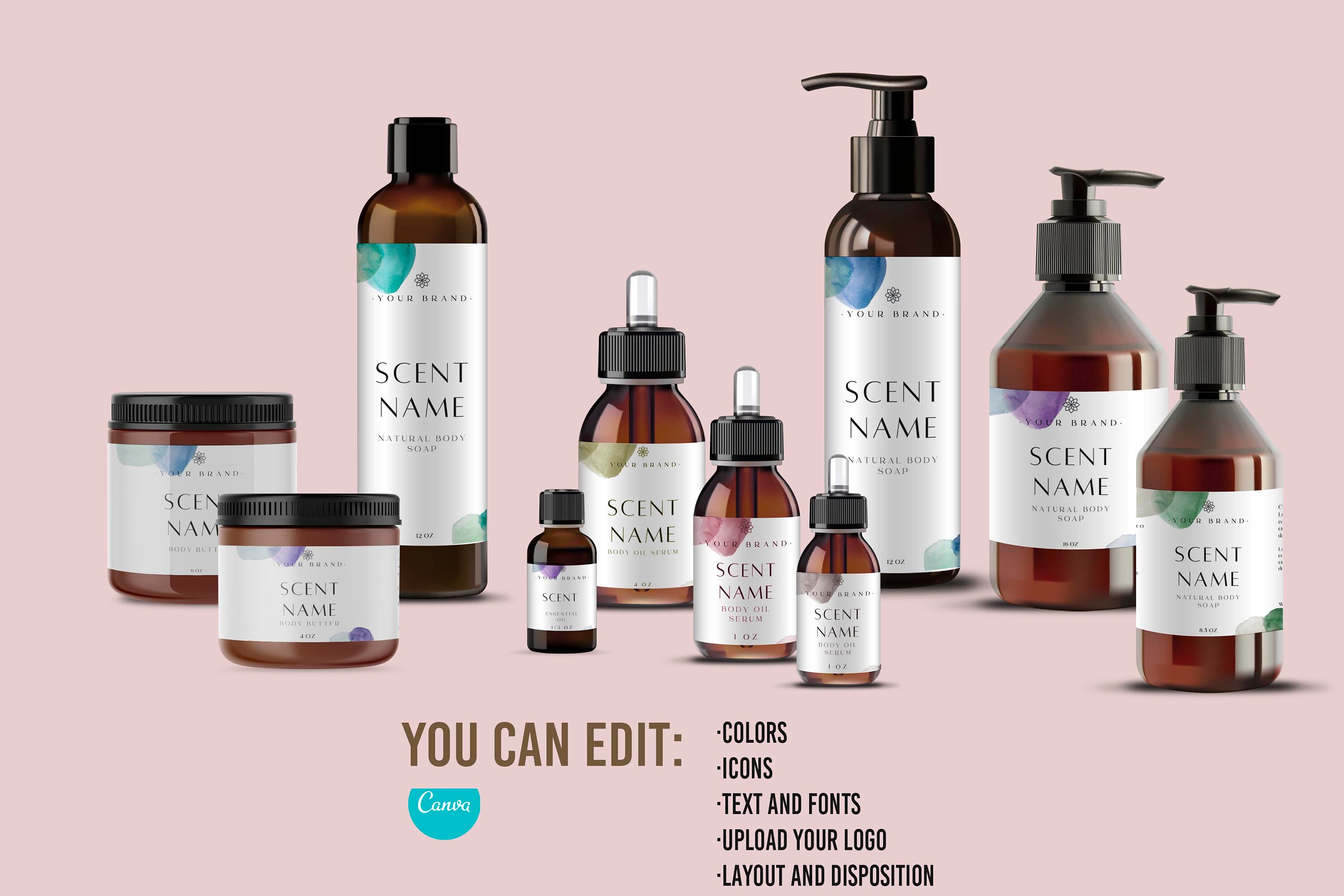 Editable Cosmetic Label Template Customizable Beauty Product - Etsy ...