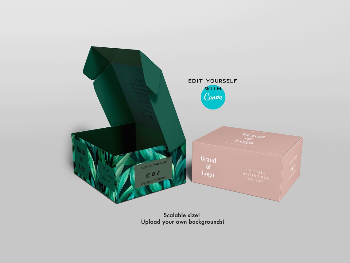 Editable Mailing Box for Canva.custom Subscription Packaging Box Design ...