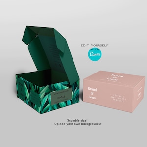 Editable Mailing Box for Canva.custom Subscription Packaging Box Design ...