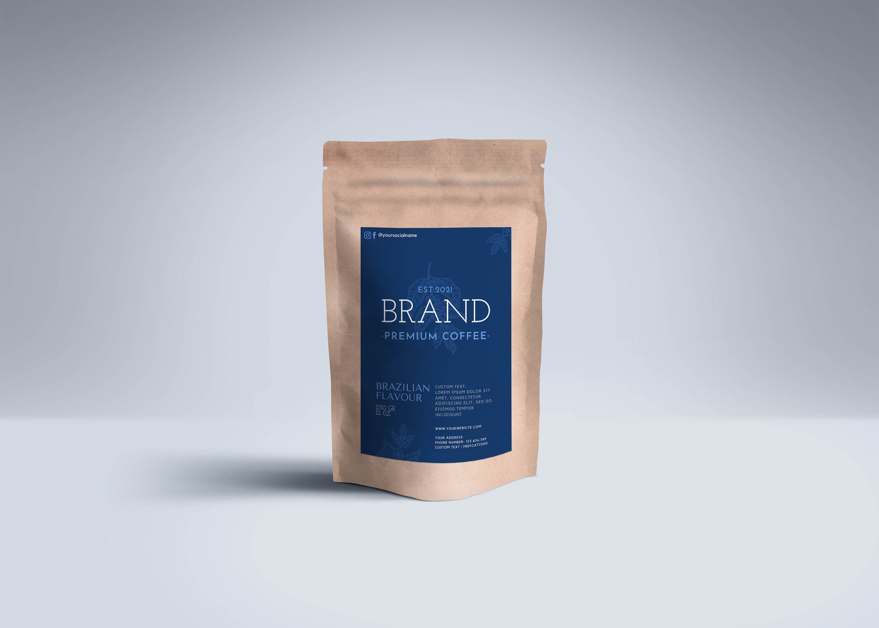 Editable Coffee Pouch Packaging Label Template for - Etsy