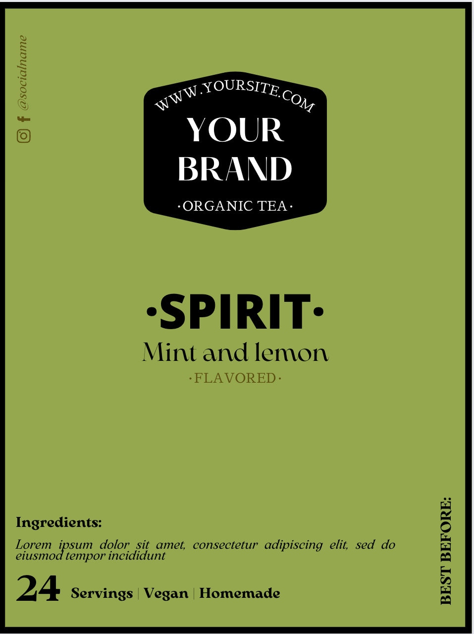 Printable Herbal Tea Blend Label Packaging Design Template - Etsy