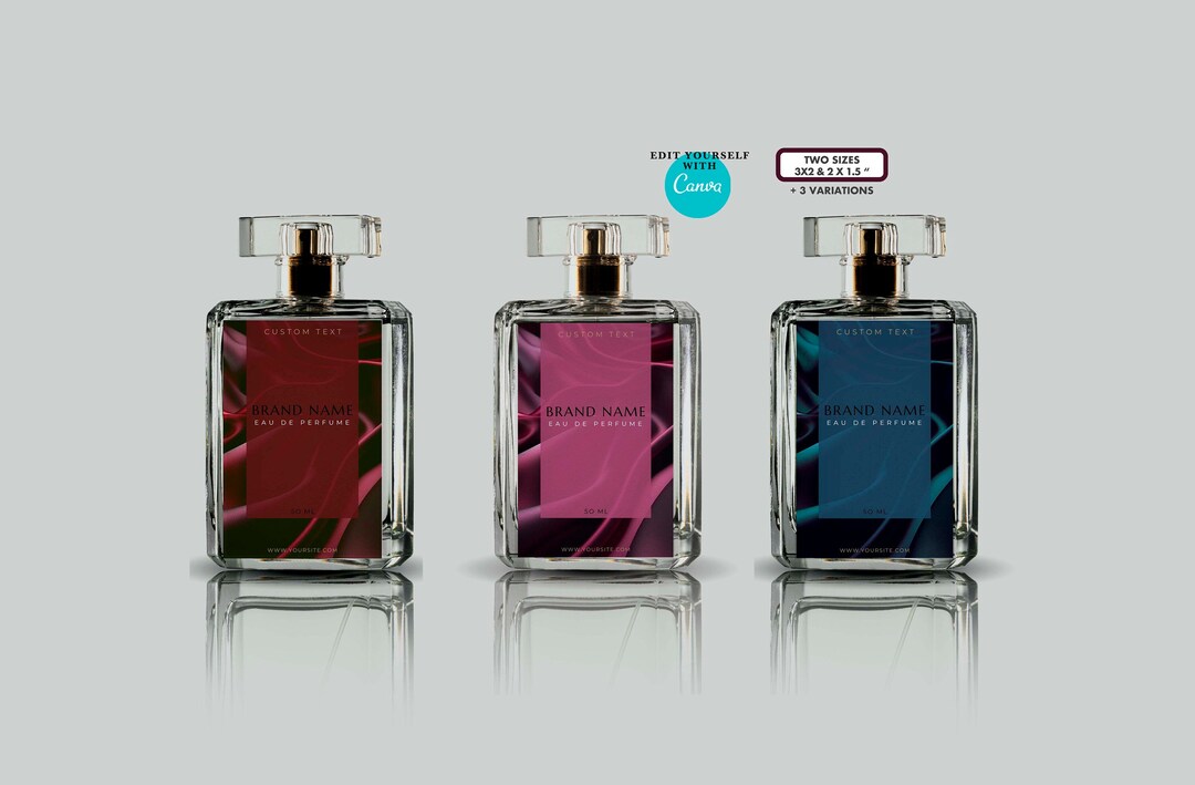 Custom Perfume Bottle Label Template.editable Canva Design for Perfume ...