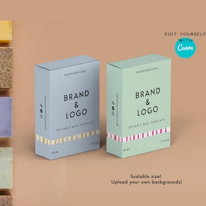 Soap Packaging Box Template Editable for Canva.custom Soap Packaging ...