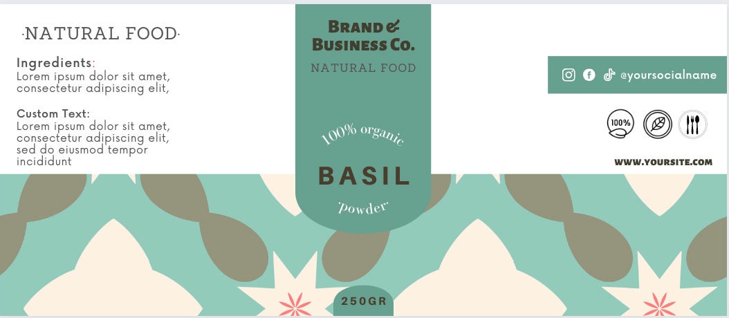 Custom Printable Spice Labels Canva Templates for Seasoning or Pantry ...