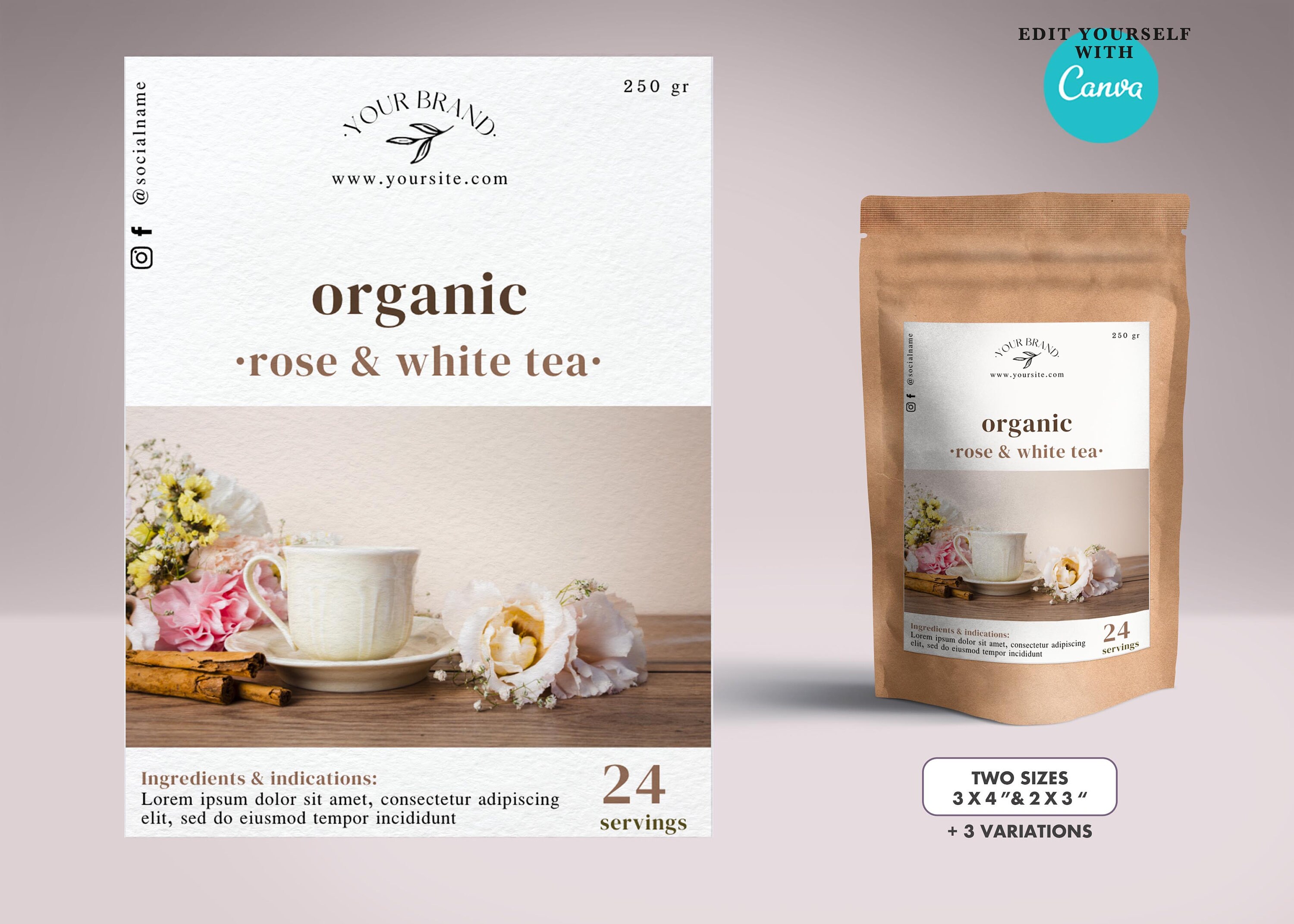Editable Tea Blend Label Canva Template.printable Label for Herbal Tea ...