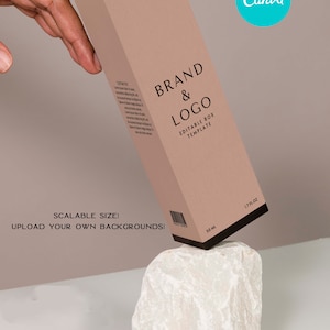 Editable Canva Rectangular Box Design Template,custom Product Box ...