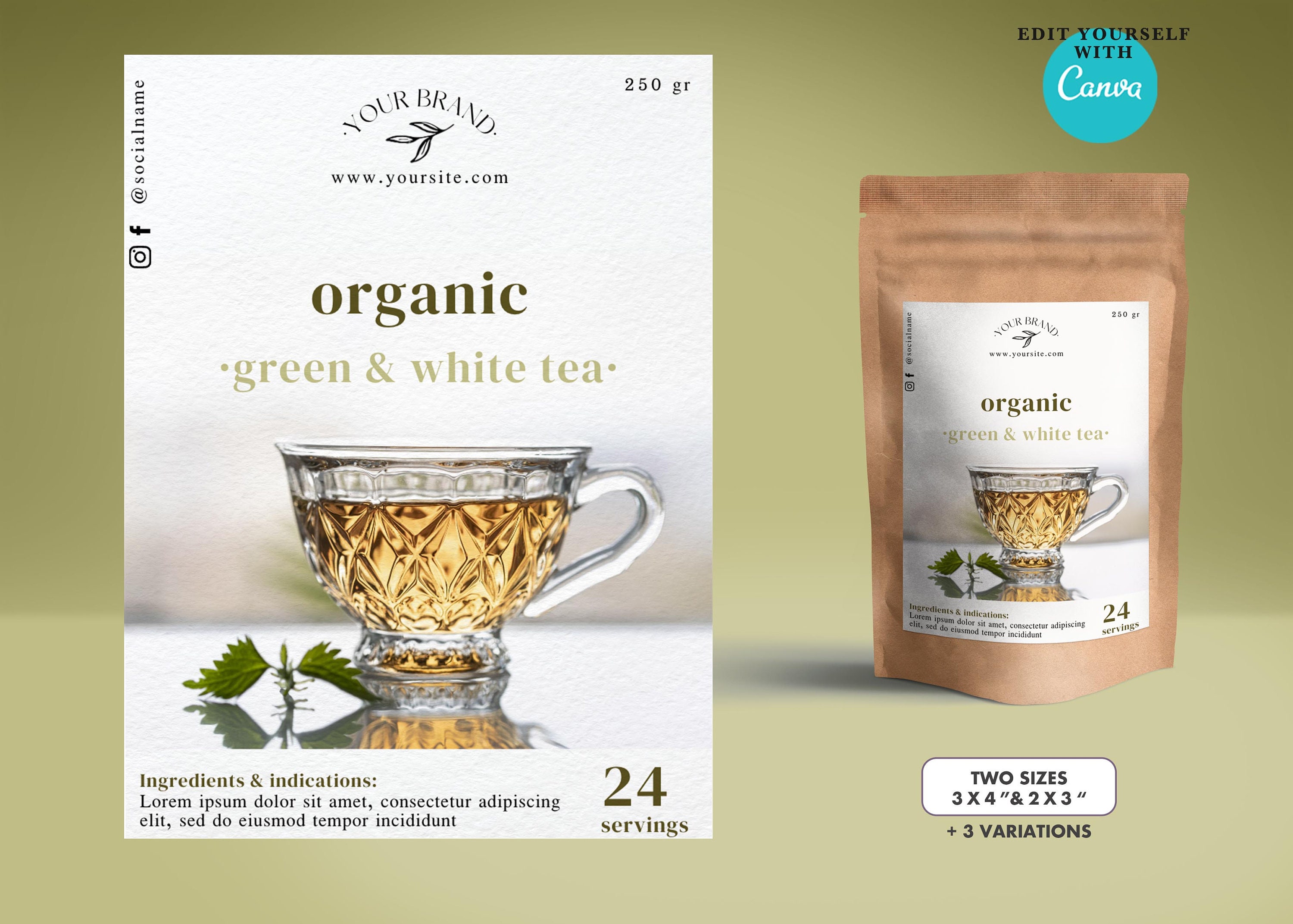 Editable Tea Blend Label Canva Template.printable Label for Herbal Tea ...