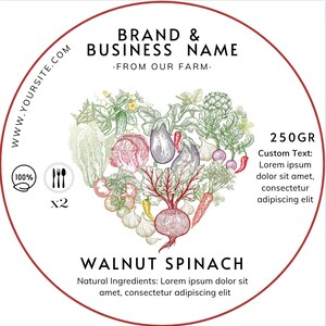 Custom Editable Salad Label Canva Template for Fresh Food Packaging ...