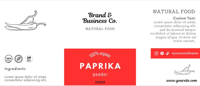 Printable Spices Labels,custom Canva Template for Spices or Pantry Jars ...