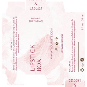 Editable Lipstick or Lip Balm Box for Canva.custom Beauty Product ...