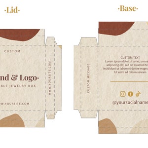 Custom Jewelry Packaging Box and Display Card Canva Template Bundle ...