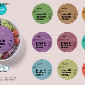 Customizable Salad Label Canva Template.editable Printable Label Design ...
