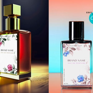 Custom Perfume Bottle Label Template.editable Canva Design for Perfume ...