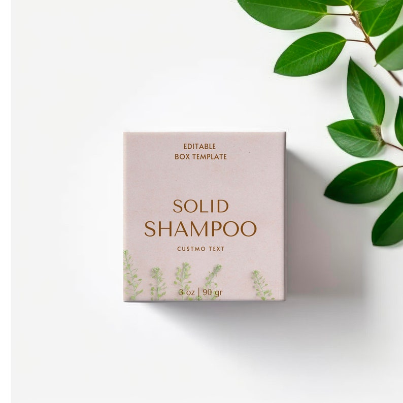 Custom Editable Solid Shampoo or Soap Packaging Box Canva.printable ...