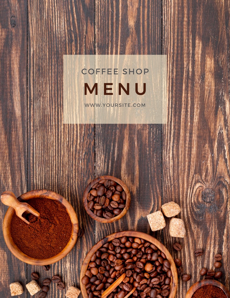 Editable Menu and Price List Canva Template for Coffee Shop & Bar ...
