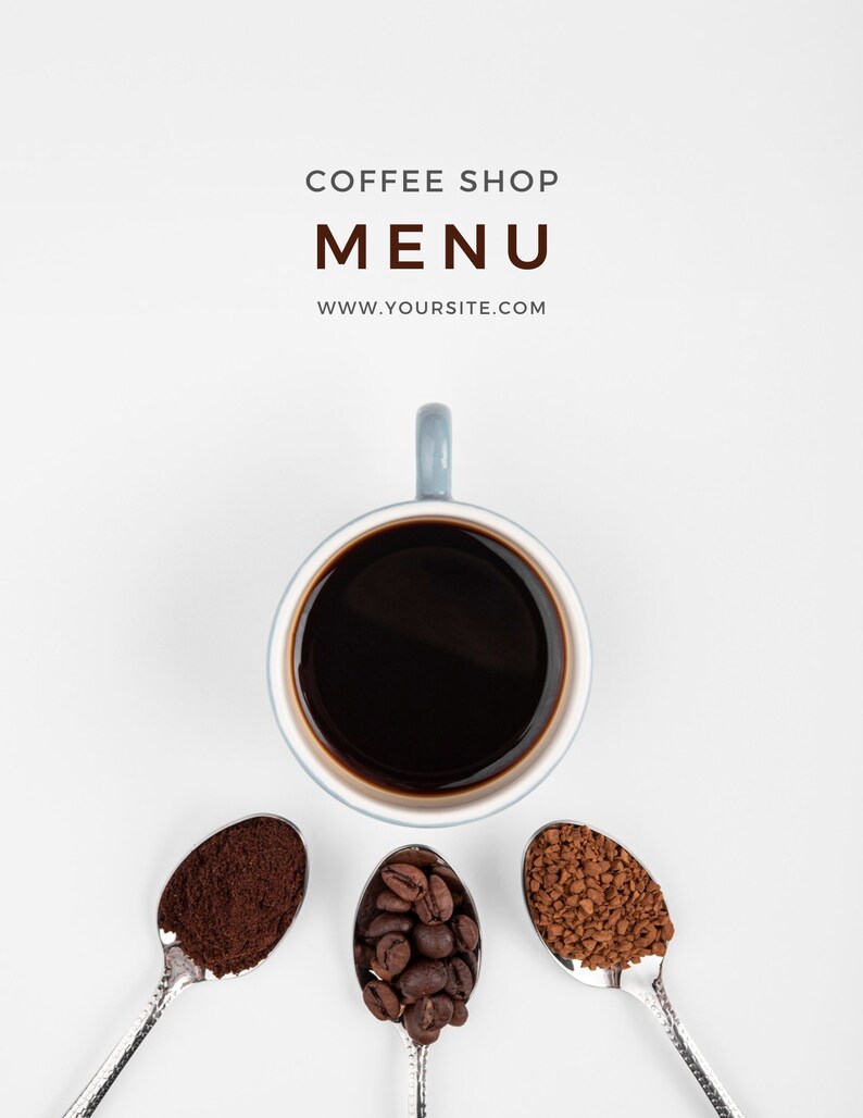 Editable Menu and Price List Canva Template for Coffee Shop & Bar ...
