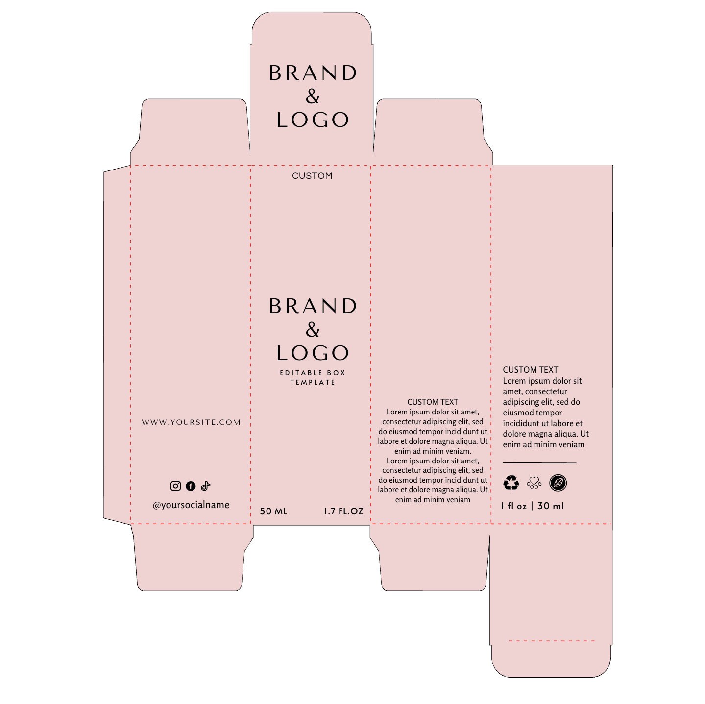 Custom Cosmetic and Beauty Branding Bundle Canva Template.editable ...
