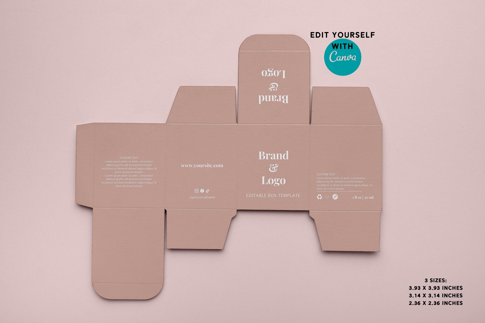 Candle Packaging Boxes Template.printable Square Box - Etsy