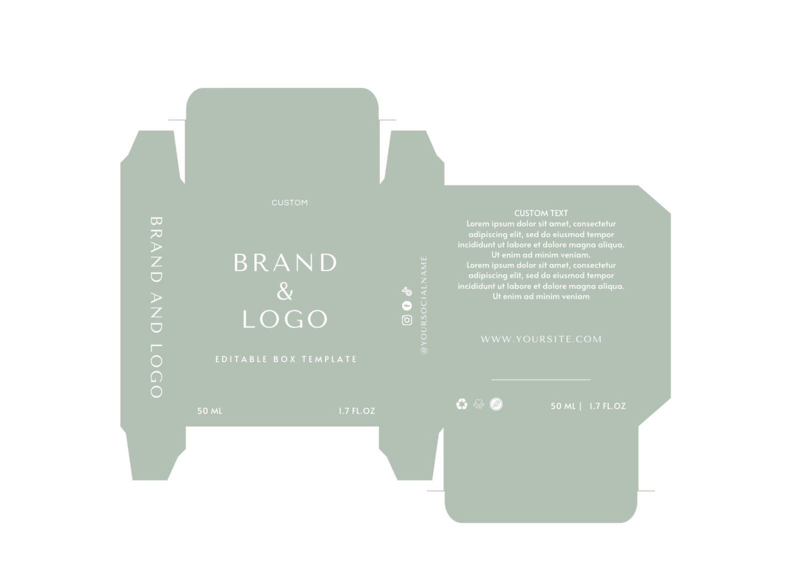 Perfume Packaging Box Template for Canva.printable & Editable Perfume ...