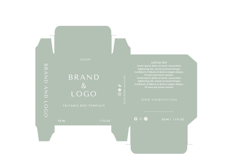 Perfume Packaging Box Template for Canva.printable & Editable Perfume ...