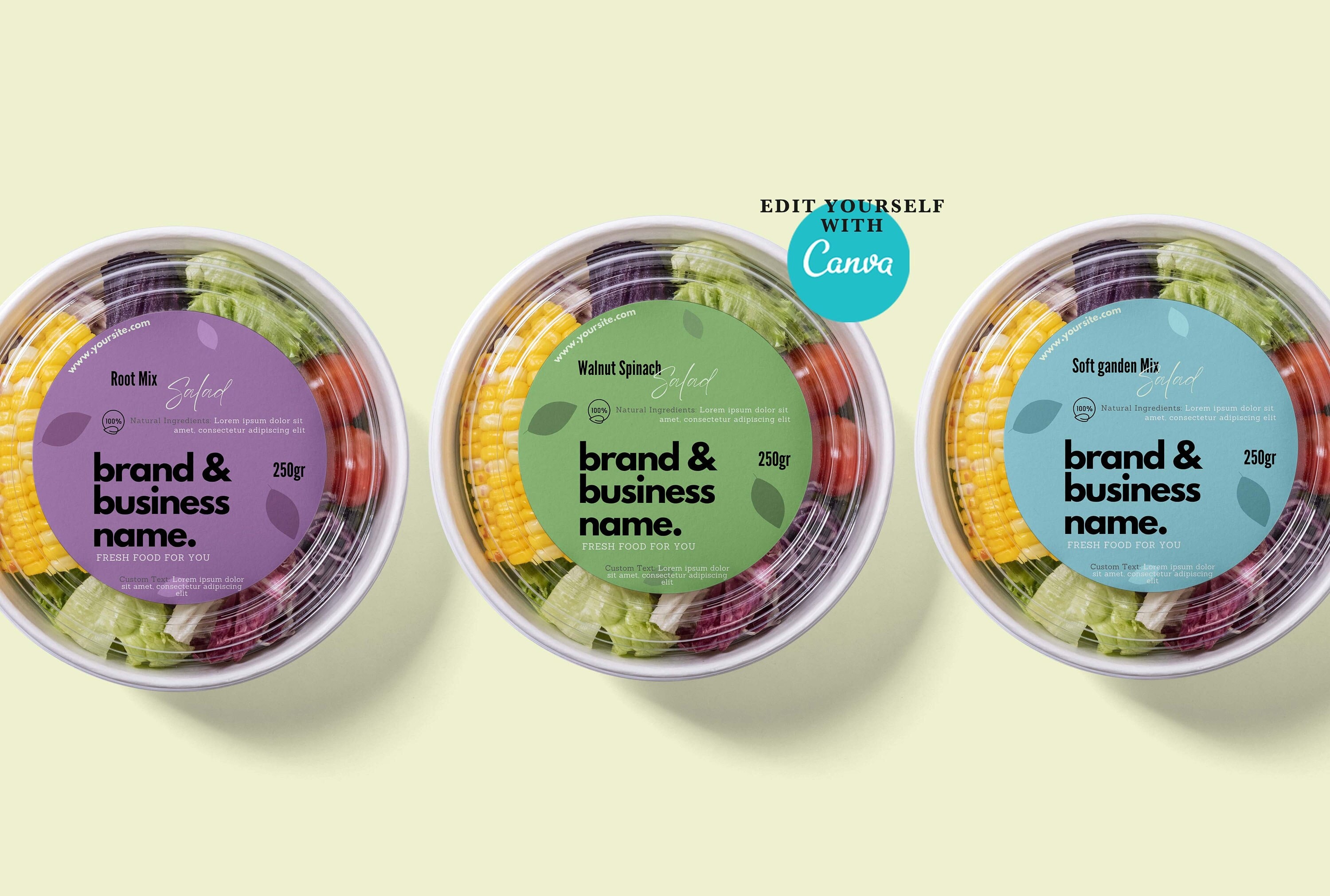 Customizable Salad Label Canva Template.editable Printable Label Design ...