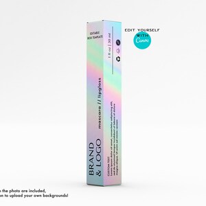 Editable Lipgloss or Mascara Box Design.custom Beauty Product Packaging ...