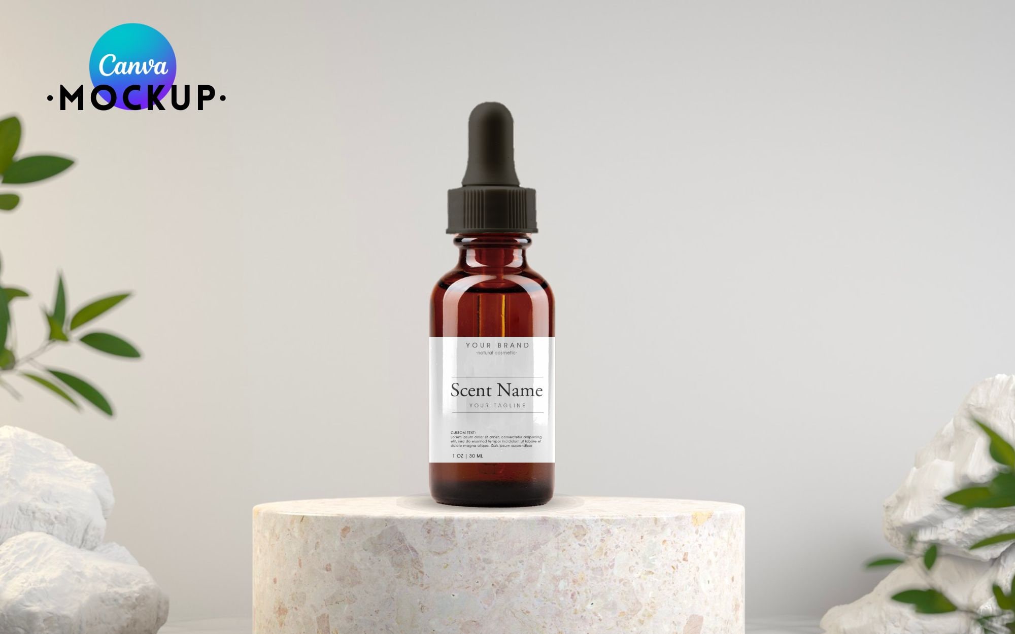 Canva Dropper Bottle Mockup.editable Realistic Beauty Product Mockup Fo Canva.cosmetic Bottle ...